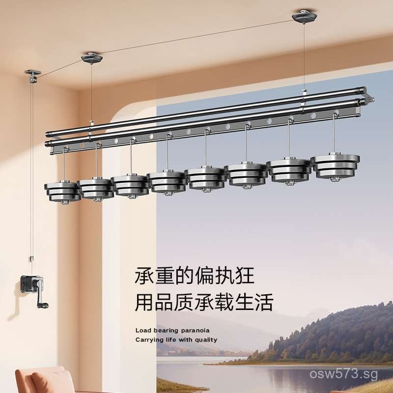 Hand Crank Top Mount Hand Crank Small Balcony Indoor Single Rod Clothes ...