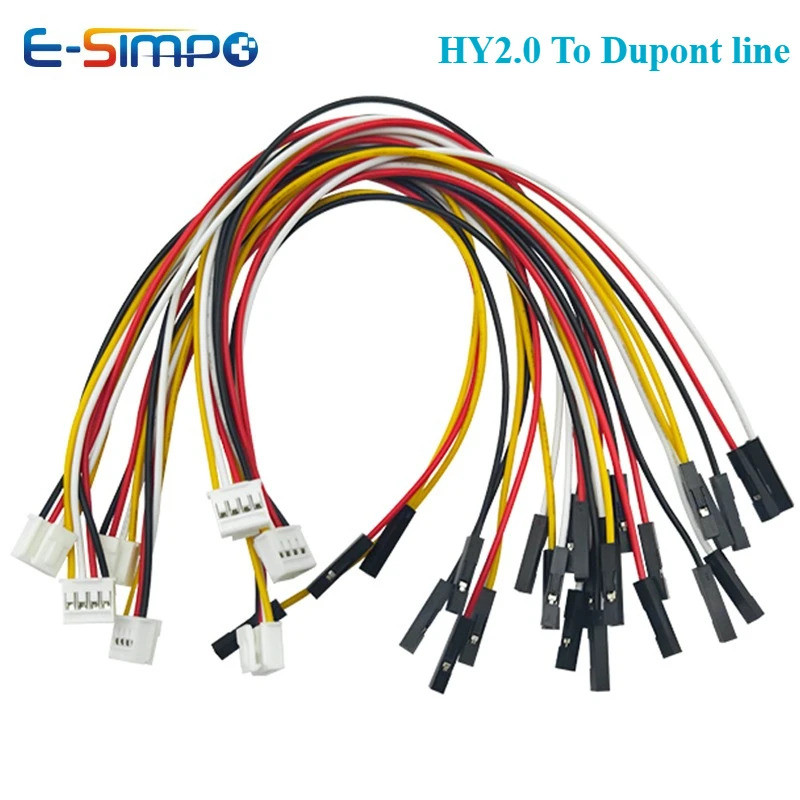 10Pcs HY2.0 to Dupont line electronic wire-2P/3P/4P/5P/6 Pin To 2.54mm ...