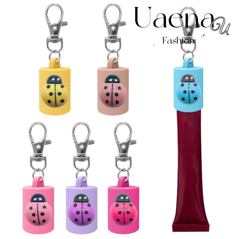 UAENAU Keychain Lip Gloss Cap, with Keyring Portable Lip Balm Holder ...