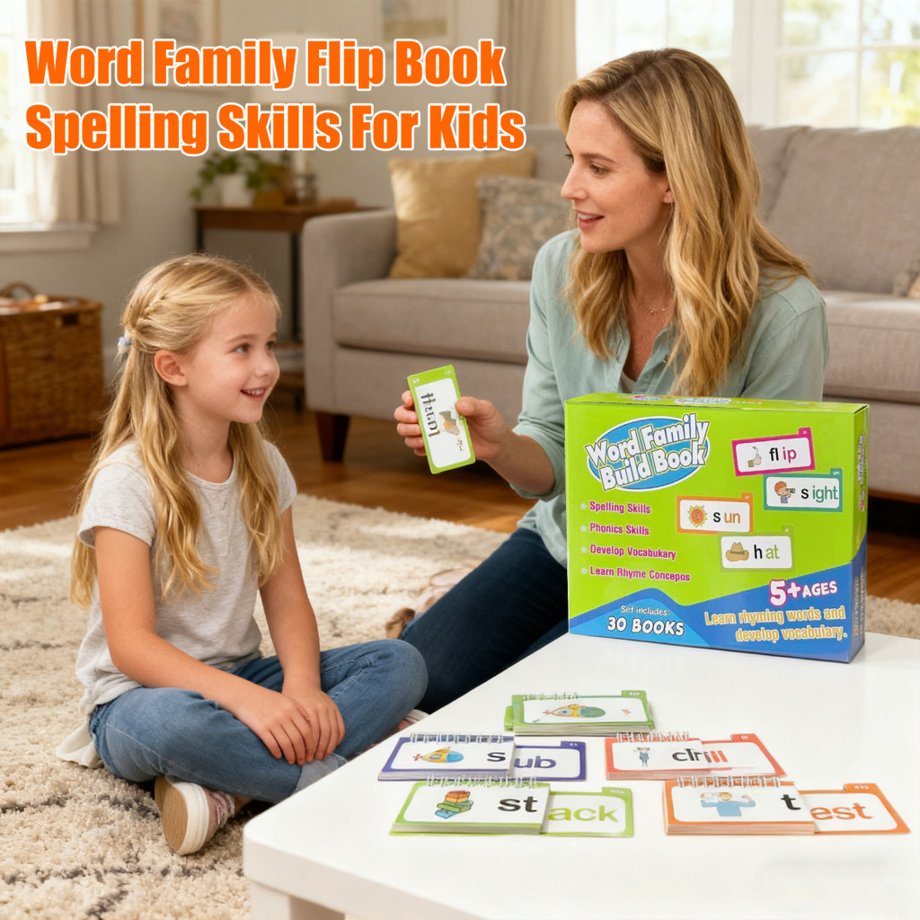 Wandereve| Word Family Flip Book Early Reading Practice Book 30pcs Word ...