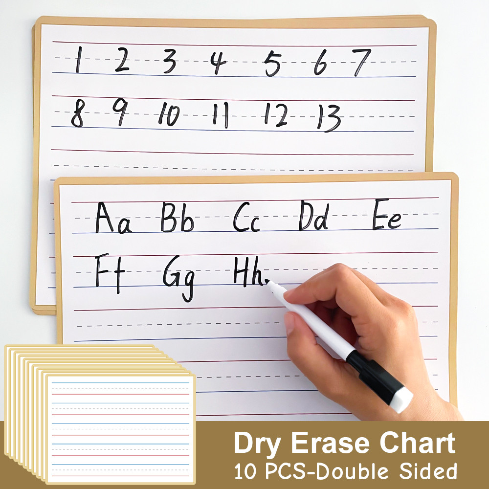 10Pcs Dry Erase English Alphabet Charts for Kids Homeschool Maths ...