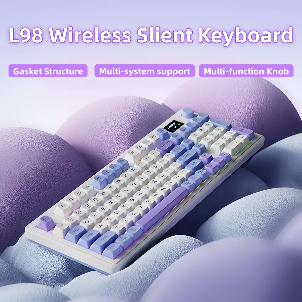 L98 Silent Wireless RGB Keyboard 2.4G & Bluetooth & wired 98 Keys logo ...