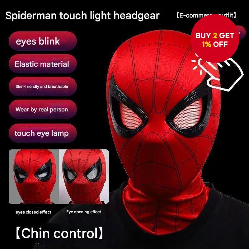 Spiderman Electronic Mask - Moving Eyes Cosplay Headgear for Kids ...