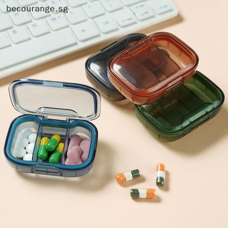 [Bec] Portable Mini Medicine Box Medicine Box 3 Grid Pill Storage And ...