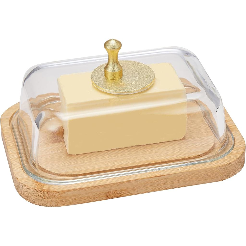 Glass Butter Dish with Lid for Countertop and Refrigerator, Extra Large ...