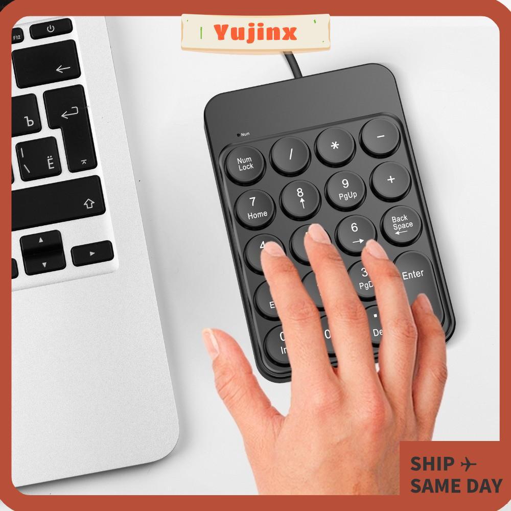 YUJINX Wired Number Keypad, 19 Keys Multifunctional USB Numeric Keypad ...