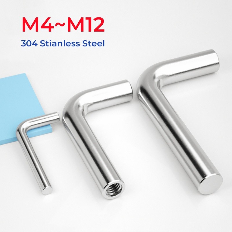 M4 M5 M6 M8 M10 M12 304 Stainless Steel 7 Shape Right Angle Hook Screw ...