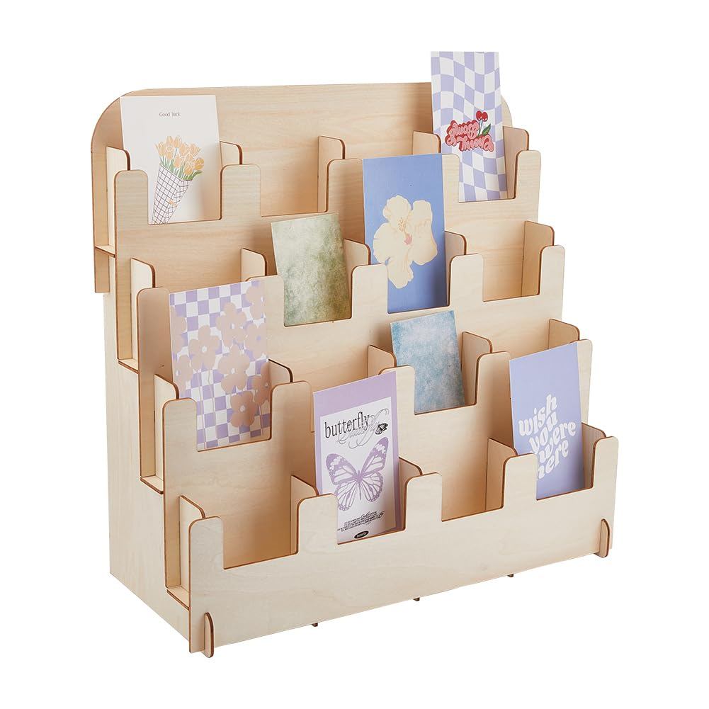 SUPERFINDINGS Sticker Display Stand 4-Tier 16-Slot 14.17x15.74inch ...