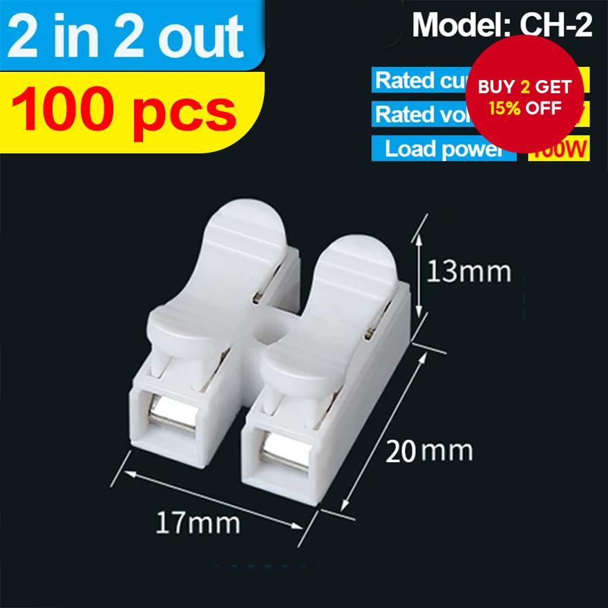 CH2 Quick Splice Lock Wire Connectors 2 Pins Electrical Cable Terminals ...