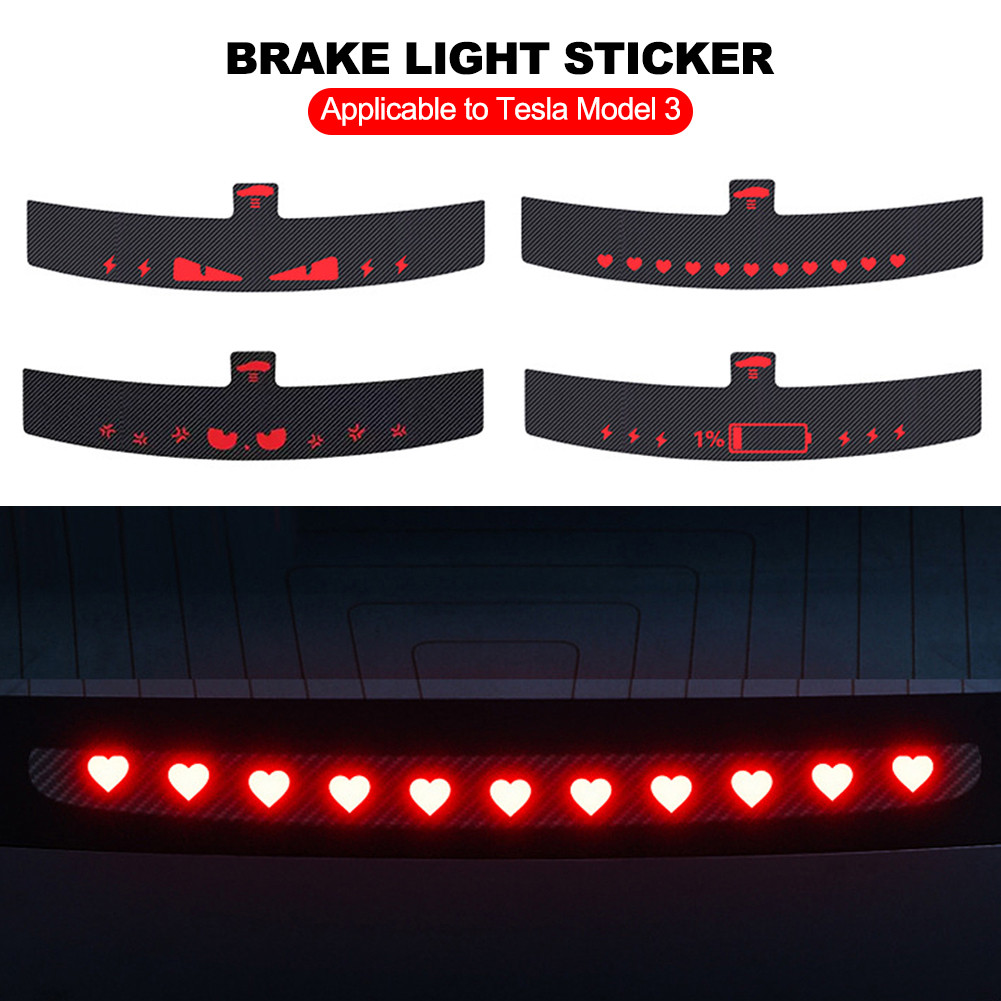 PVC Brake Light Sticker Mounted Taillight Lamp Decal Soft Windshield ...