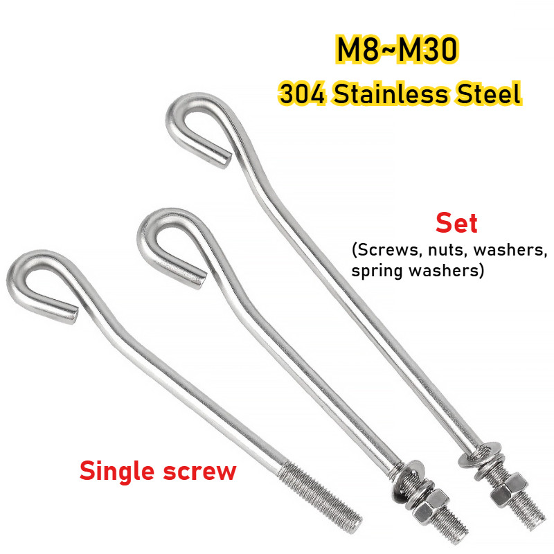 304 Stainless Steel Foundation Bolt M8 M10 M12 M14 M16 M20 M24 M30 L ...