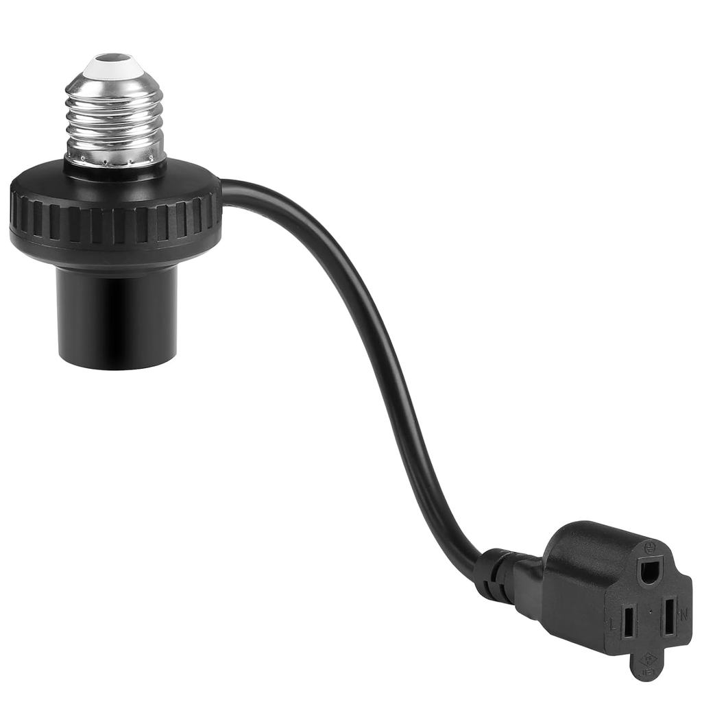 UYODM 3 in 1 Light Socket Outlet Adapter, Support 3 Prong Light Bulb ...