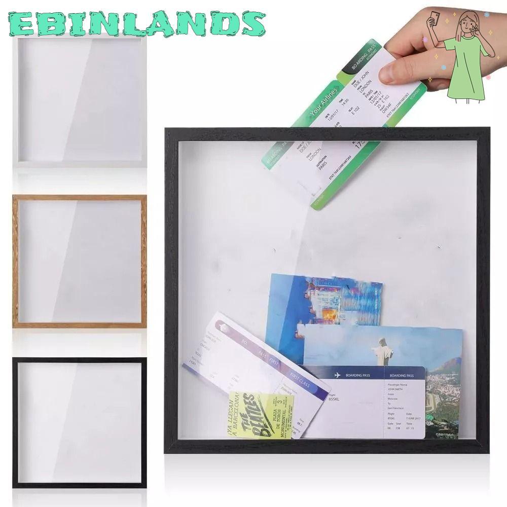 EBINLANDS Travel Shadow Box, Square Wall Mounted Ticket Shadow Box ...