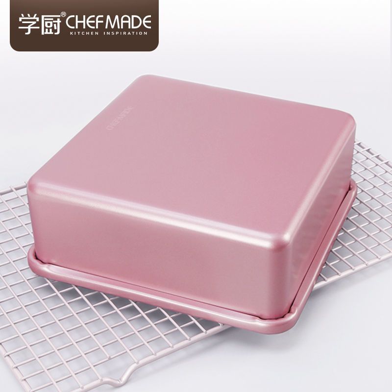 学厨 XUECHU 8 Inch Square Baking Pan Rose Gold Nonstick Deep Cake Pan ...