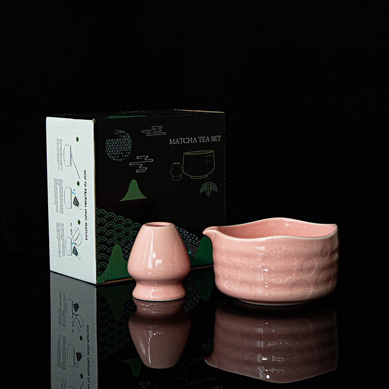 Matcha Bowl with Mouth Matcha 2-Piece Set Tea Shaker Stand Matcha Mixer ...