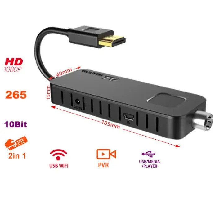 DVB T2 DVB C Digital TV Decoder HEVC H.265 TV Tuner U3 Mini DVBT2 TV ...