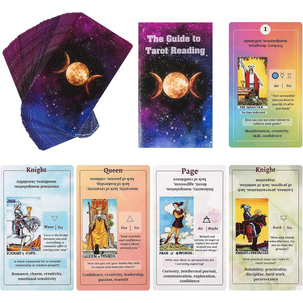 Tarot Cards for Beginners with Guide Book, Classic Tarot Cards with ...