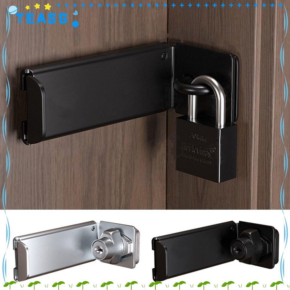 TEASG Door Clasp Lock, 90 Degree Stainless Steel Padlock Hasp, Anti ...