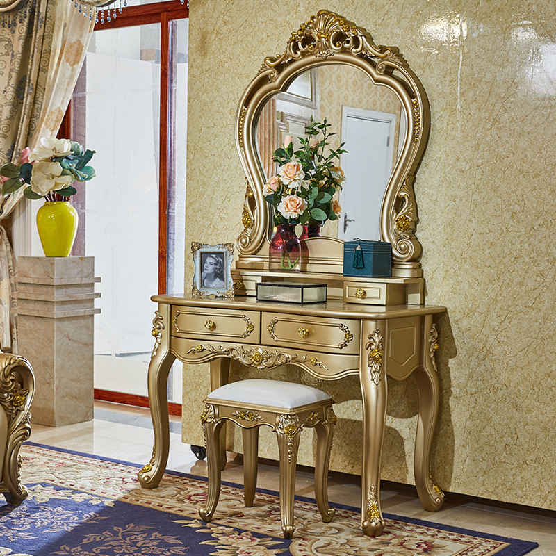European Style Champagne Gold Dressing Table Bedroom Small Apartment ...