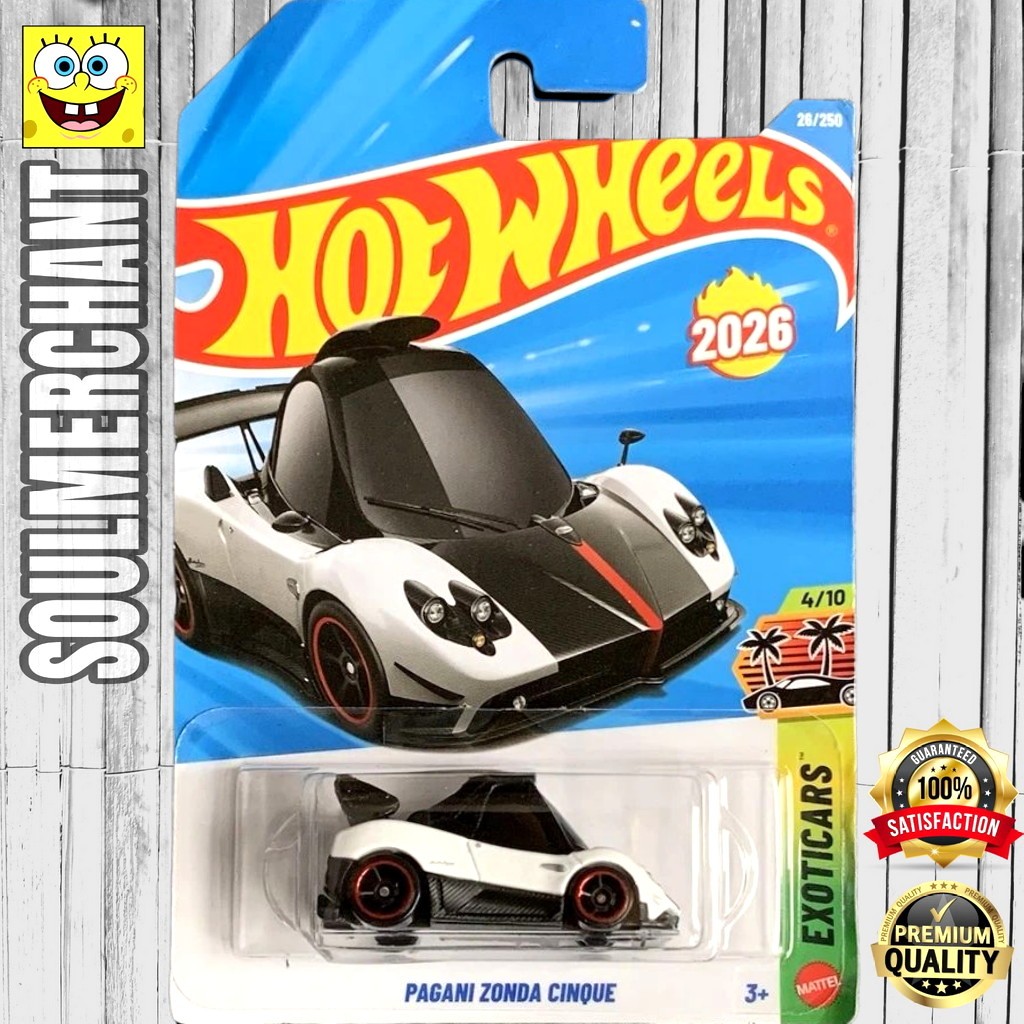 Hot Wheels Pagani Zonda Cinque White Diecast Car Tooned Supercar ...