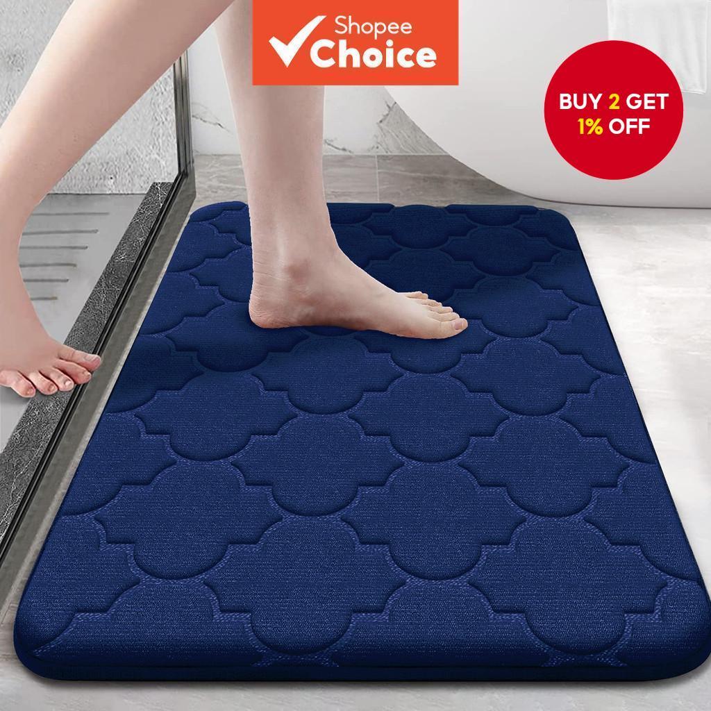 Memory Foam Anti-Slip Bathroom Mat Ultra Soft Non-Slip Water Absorbent ...