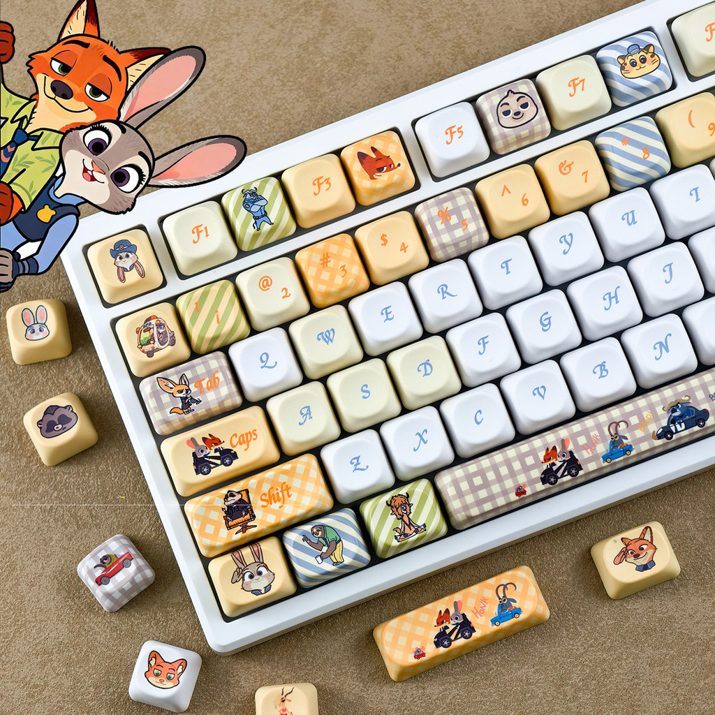 Zootopia Keycaps MOA Profile 130 Keys PBT Dye Sublimation Aula F75 F99 ...