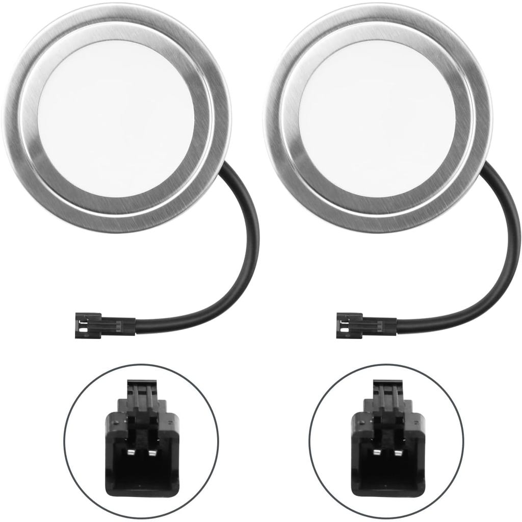 12V DC 1.5W Range Hood Lights with SM Socket Male Head Round 68mm 6500K ...