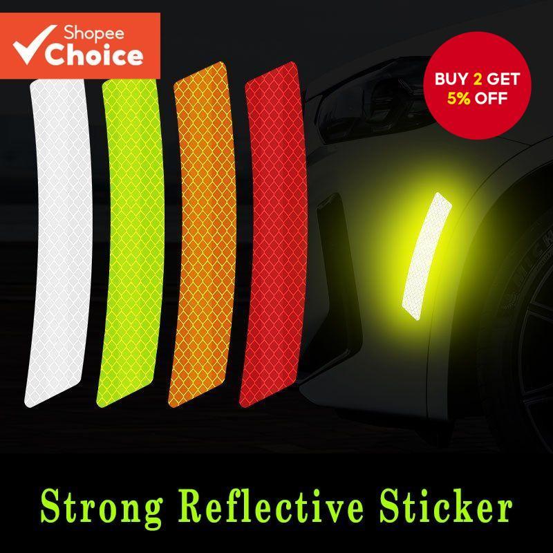 2pcs/set Car Reflective Safety Strip Stickers Car Wheel Eyebrow ...