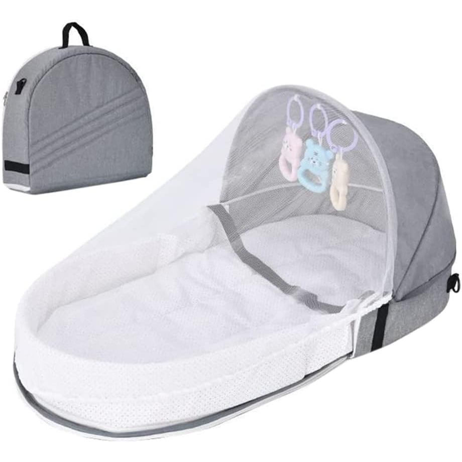 Baby Travel Cot, Portable Baby Travel Bassinet with Mosquito Net and ...