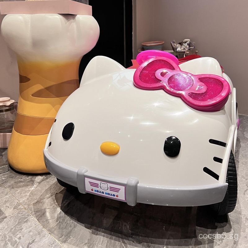 hellokitty Children's Car Four-Wheel Children's Electric Car Baby Swing ...