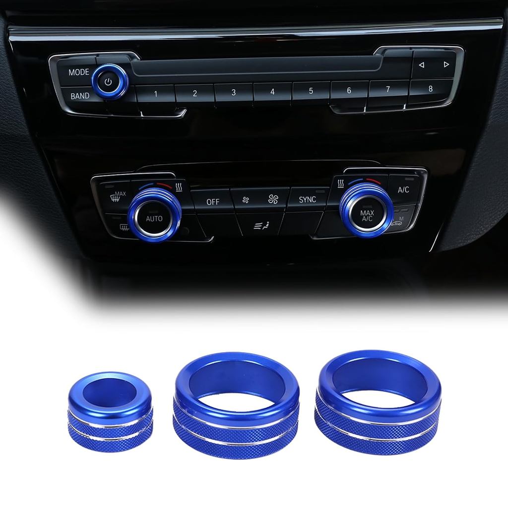 Car Center Console Air Conditioner Knobs Ring Trim Compatible with BMW ...