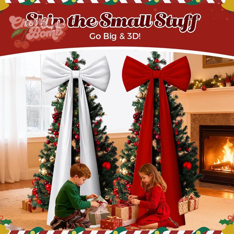 (Cherry Bomb) Large Velvet Christmas Bows (6 Ft) — Large Bows For ...
