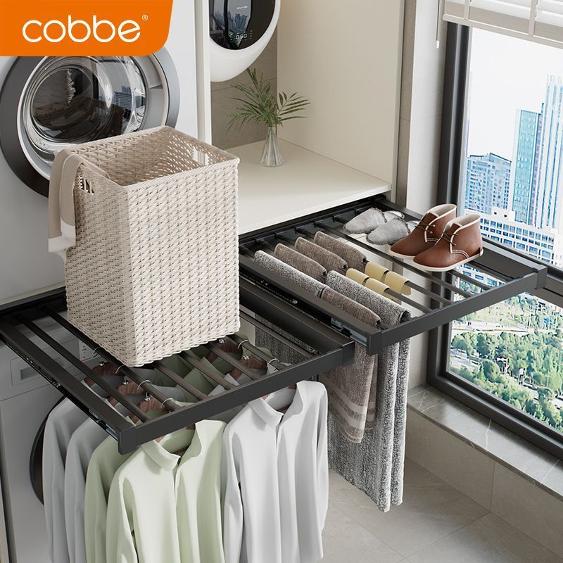 SG Retractable Folding Drying Rack for Washing Machine Balcony Slide ...