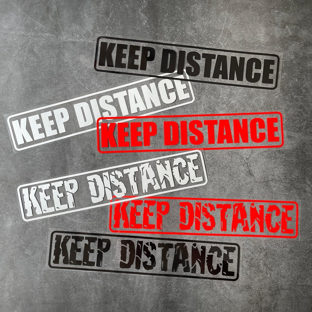 KEEP DISTANCE Vinyl Reflective Sticker Car Door Window Body Rear ...