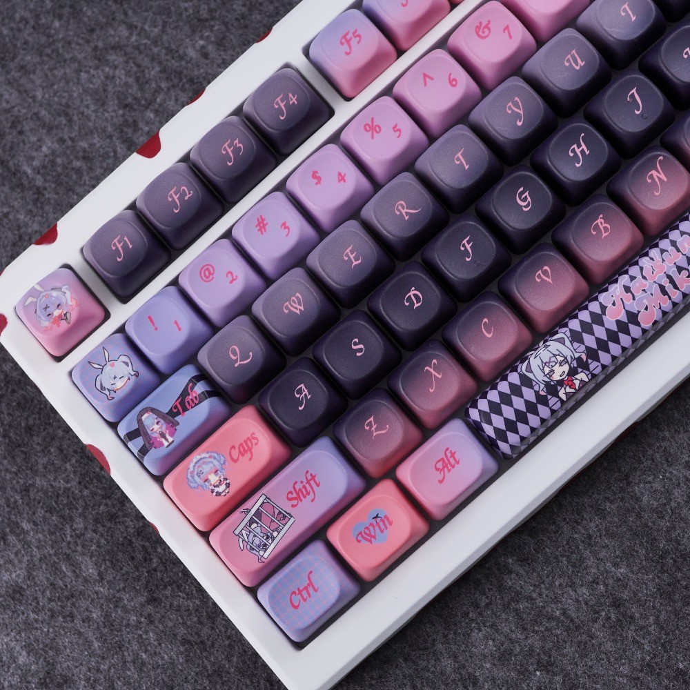 Hatsune Miku Rabbit Cave Keycaps 130 Keys MOA Profile PBT Wooting Aula ...