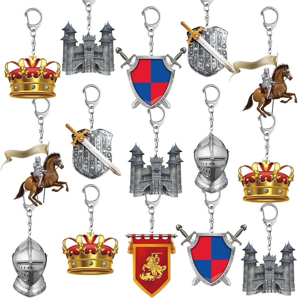 Medieval Knight Party Favors 12 PCS Medieval Knight Themed Acrylic Key ...