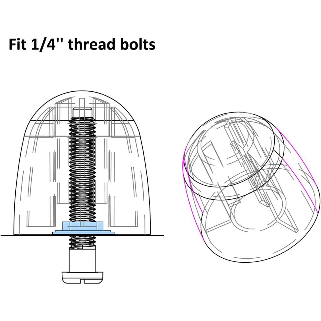 Toilet Bolt caps, Toilet Bowl Bolt Covers, Round Push-On Toilet Screw ...