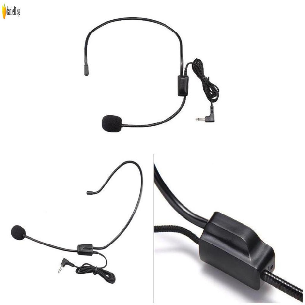 Upgraded Wired Microphone Headset 3.5mm Tour Guides Headset Microphone ...