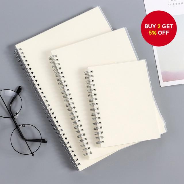 80-Page Fully Openable Notebook Set | A6/A5/B5/A4 Sizes, Dotted/Grid ...
