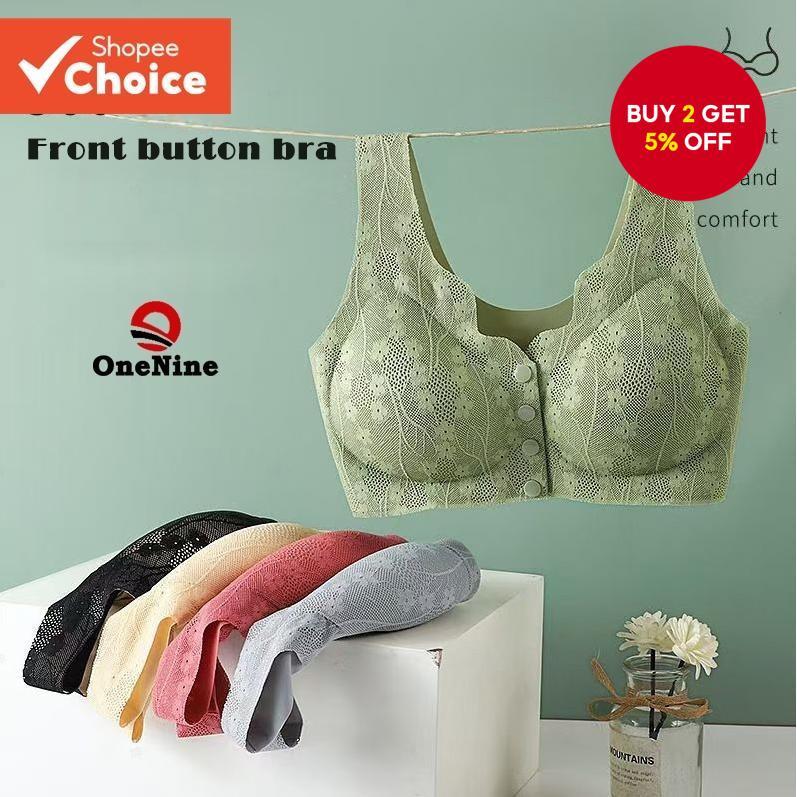 Seamless Front-Button Bra – Lace Bra for Postpartum | Plus-Size Comfort ...