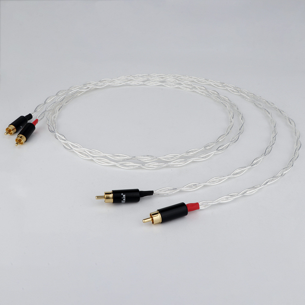 Preffair Four-strand Silver-plated Wire Braid Gold-plated plug Audio ...