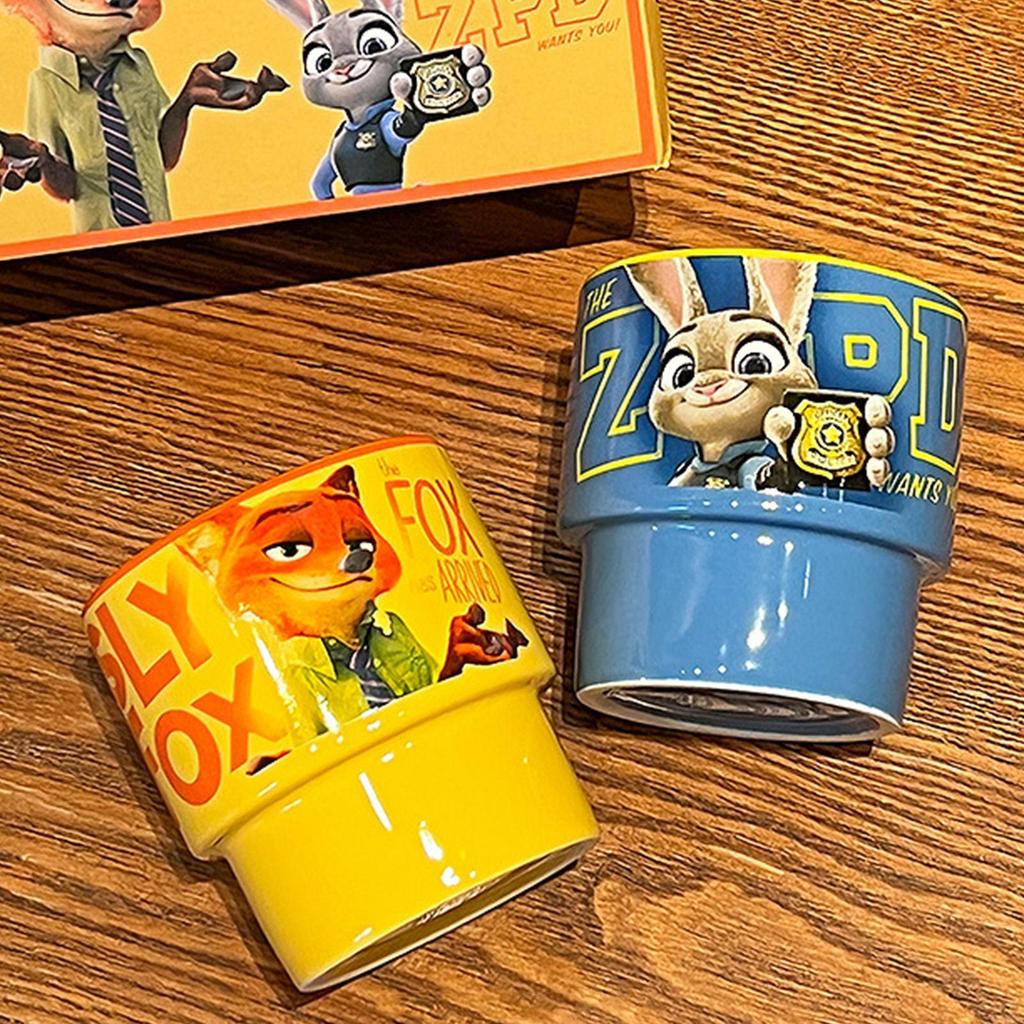 Judy and Nick Mug Zootopia 2 Movie Peripheral Cartoon Ceramic Stackable ...