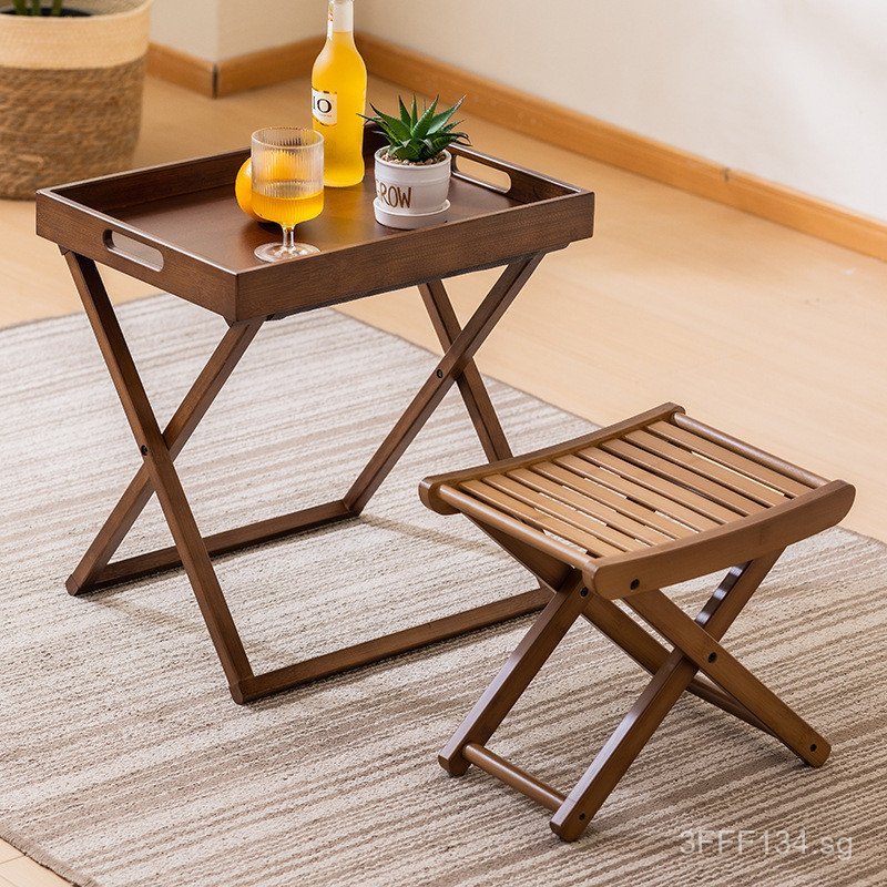 Folding Small Table Outdoor Camping Portable Small Coffee Table Bamboo ...