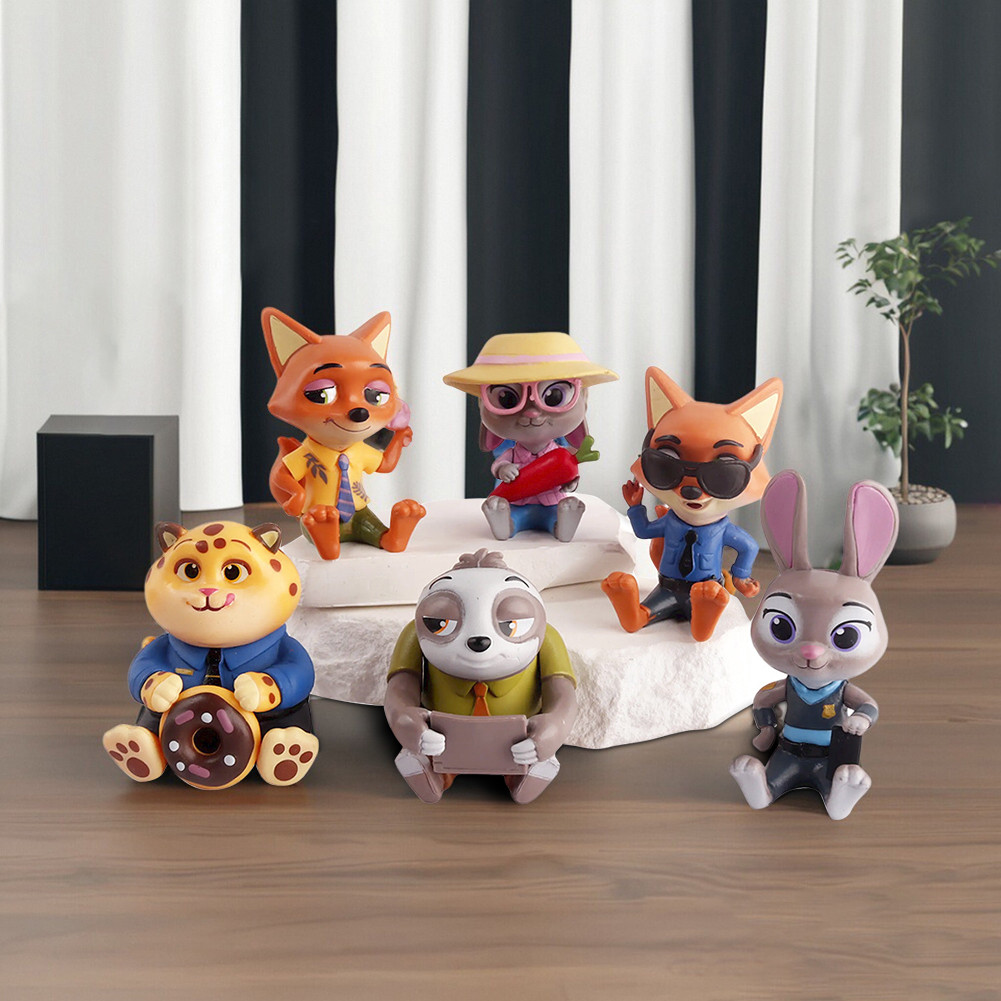 Zootopia Collectible Statues For Display Cartoon Cute Figurine Statue ...