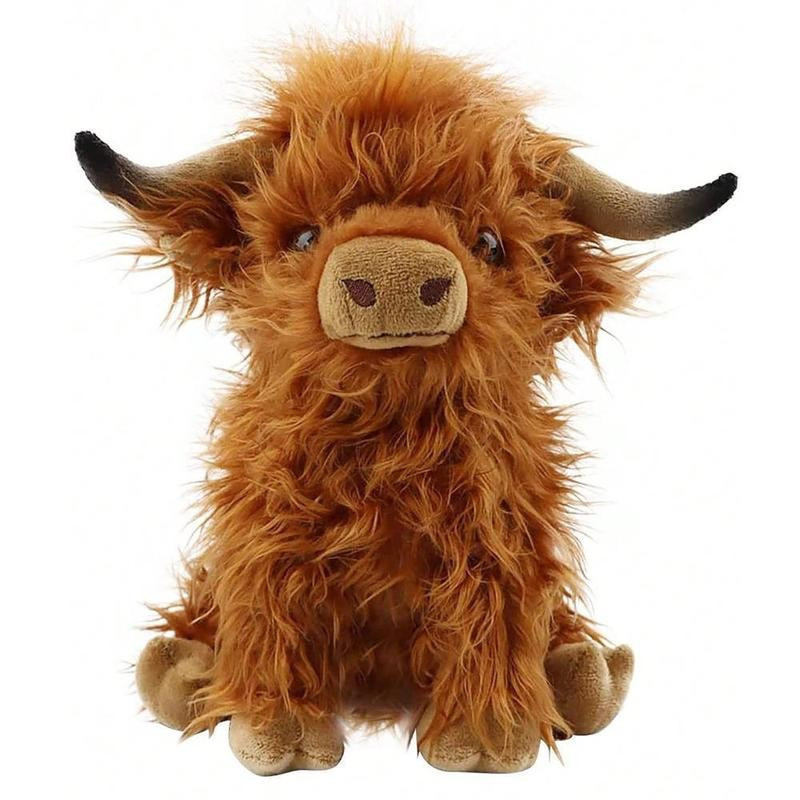 Highland Cow Plush Toy, Soft Cuddly Gift Simulation Cow Stuffed Toy ...