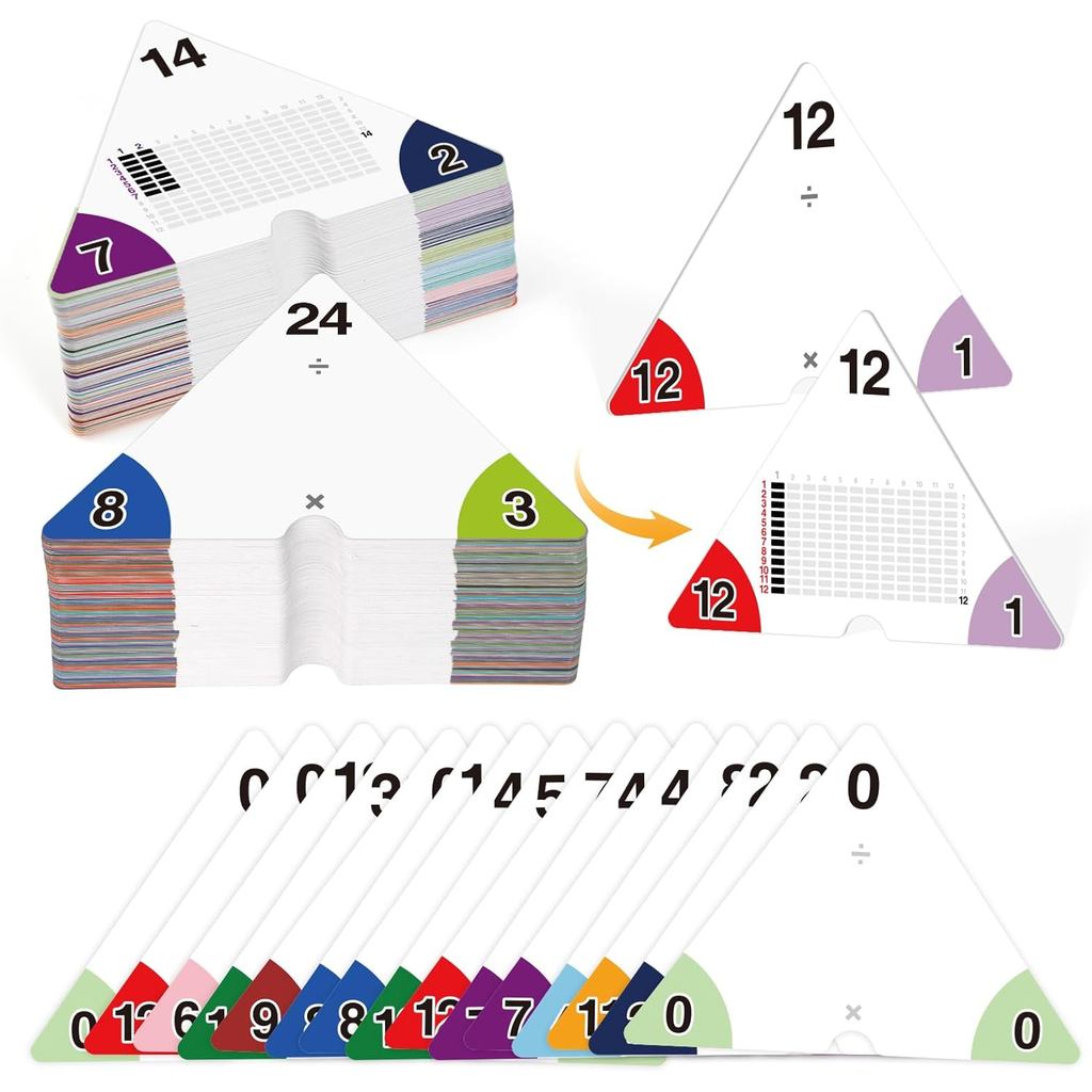 Multiplication and Division Flash Cards 0-12, Triangle Math Games Flash ...