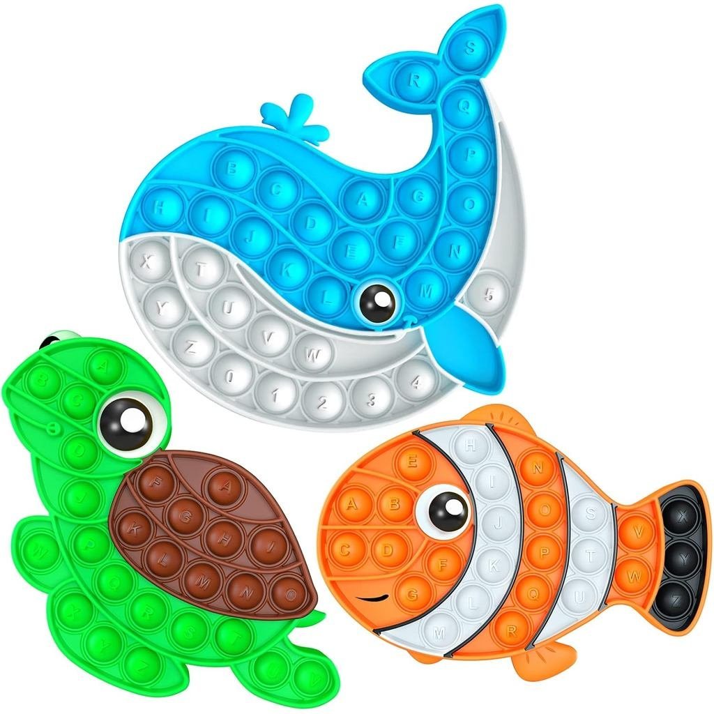 3 Pack Push Bubble Fidget Sensory Toys, Sensory Fidget Poppers Push ...