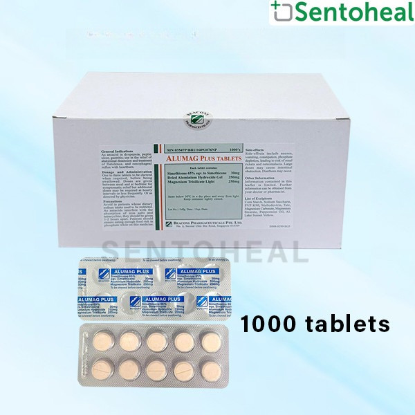 Alumag Plus Tablet 1000s Beacons - Antacid/ actal/ suncal / gaviscon ...