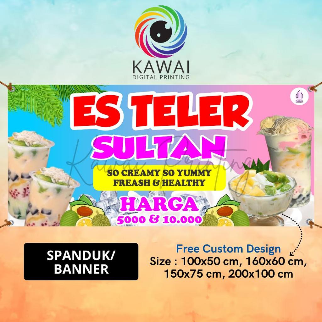 MMT Es Teler sultan Banner Can Be Customized 200x100 Cm | Shopee Singapore