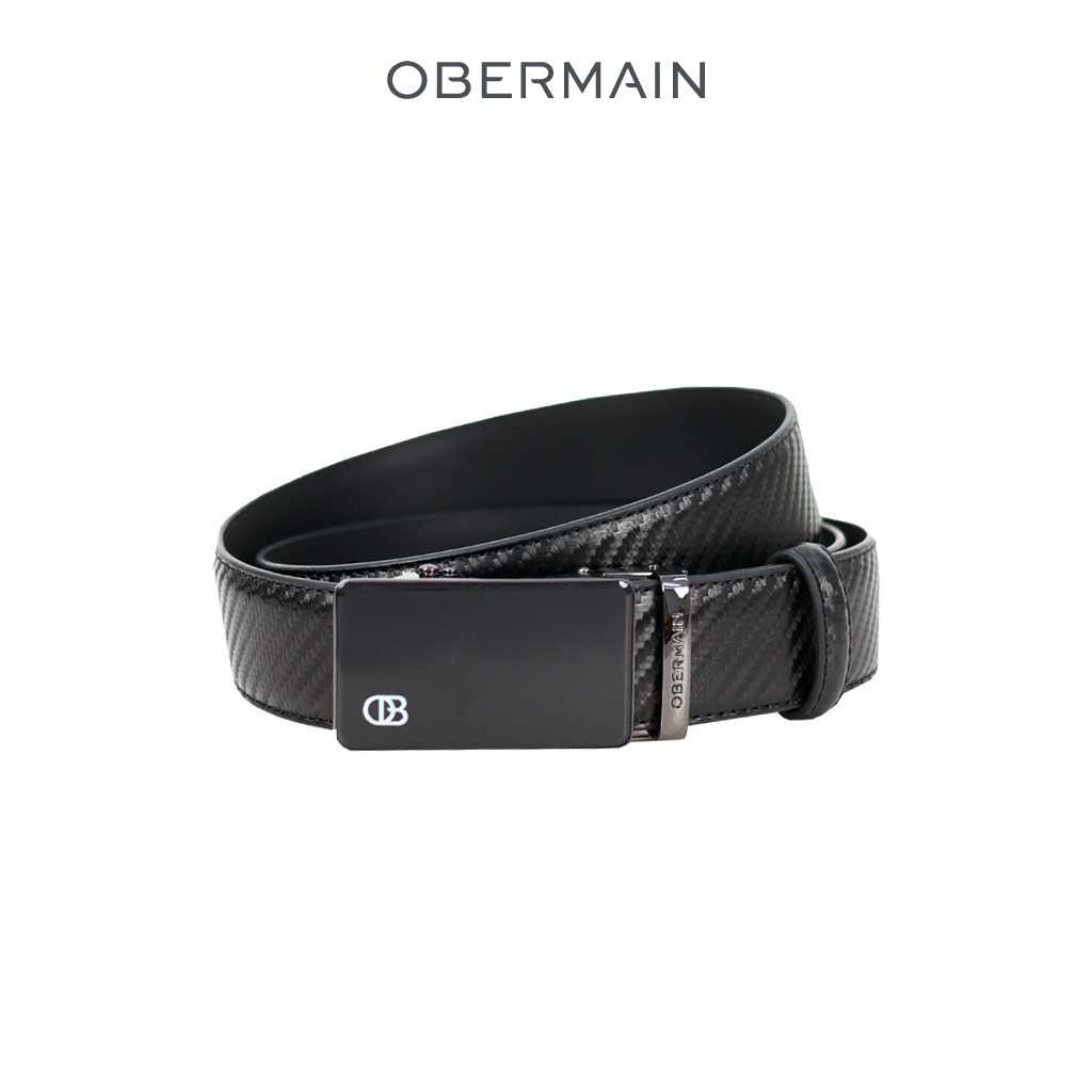 OBERMAIN Men's Belt / 35MM Automatic Buckle / Leather / Black ...